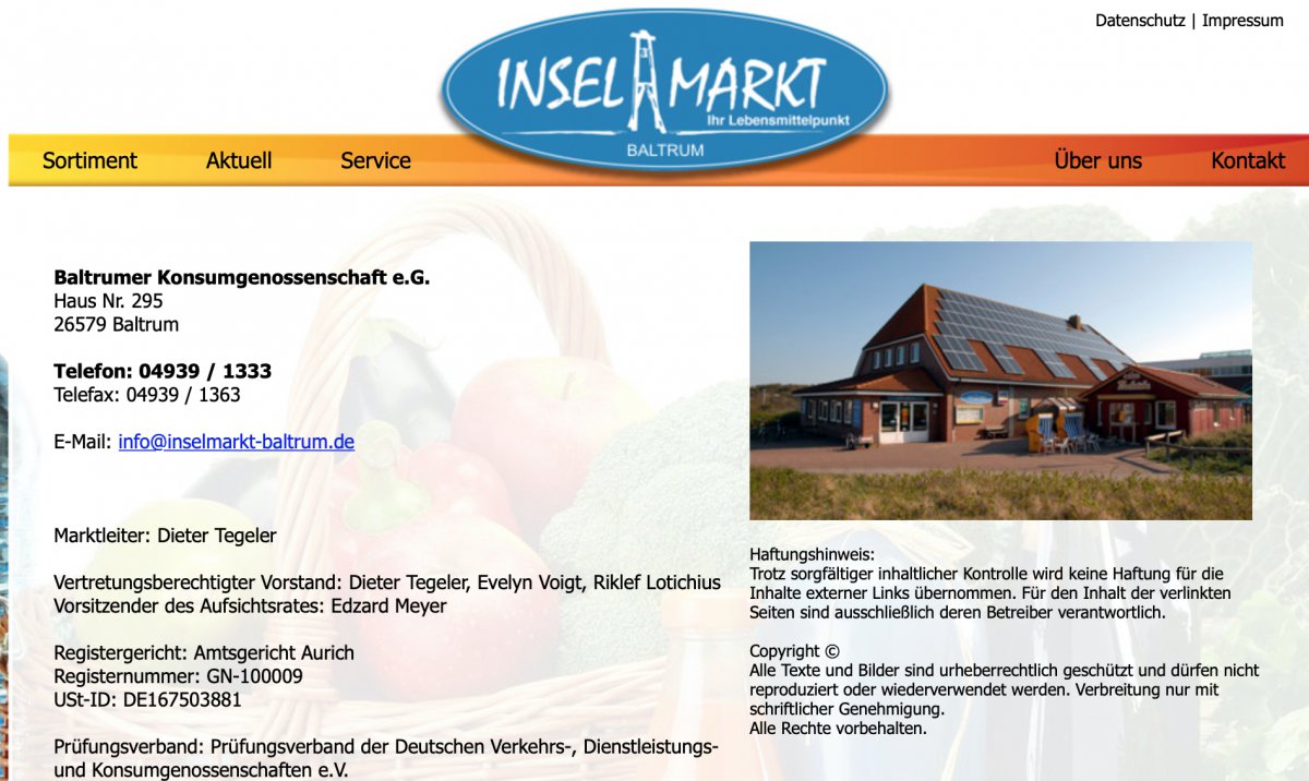 Inselmarkt liefert frei Haus :: Baltrum-Online.de